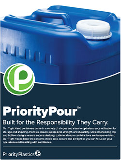 Rectangle Tight Head 70 mm 8 TPI Neck - 5 Gallon - Priority Plastics